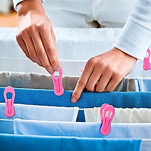 Houchu Pants Clip 10 Pcs Drying Rack Plastic Multi-Purpose Dryer Finger Clips(White)
