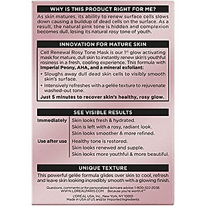 L'Oreal Paris Skincare Age Perfect Rosy Tone Face Mask With Aha and imperial peony for Rosy, Radiant Skin, 1.7 Oz