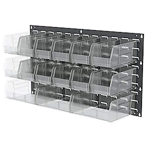Akro-Mils 30235 AkroBins Plastic Hanging Stackable Storage Organizer Bin, 11-Inch x 11-Inch x 5-Inch, Clear, 6-Pack