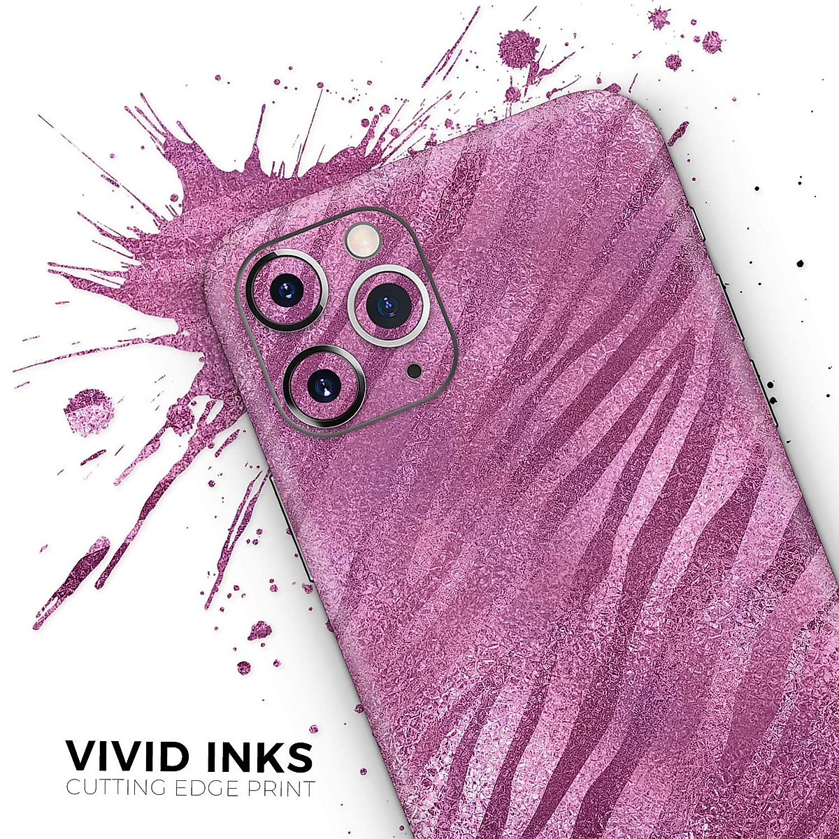 Design Skinz Glamorous Pink Toned Zebra - DesignSkinz Protective Vinyl Decal Wrap Skin Cover Compatible with The Apple iPhone SE (2020) (Full-Body, Screen Trim & Back Glass Skin)