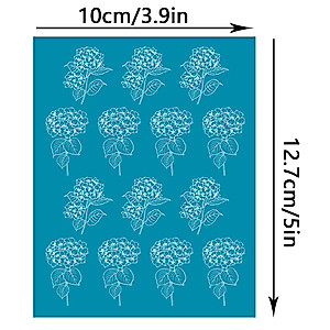 OLYCRAFT 4x5 Inch Clay Stencils Hydrangea Pattern Silk Screen for Polymer Clay Flower Silk Screen Stencils Mesh Transfer Stencils Plant Theme Mesh Stencil for Polymer Clay Jewelry Making