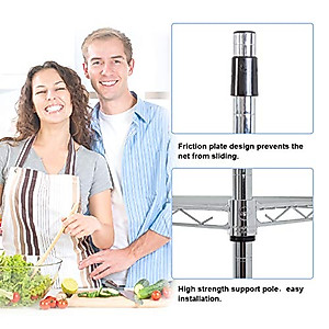 5 Shelf Wire Shelving Unit Metal Nsf Wire Shelf Organizer Storage Shelves Heavy Duty Height Adjustable Utility Leveling Feet Steel Layer shelf Commercial Grade Rack Capacity-18x18x59,Chrome