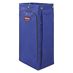 Rubbermaid Commercial Products High-Capacity Cleaning/Utility Cart Bag, 34-Gallon, Blue, Compatible with Rubbermaid Cleaning Carts