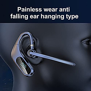 Karymi Bluetooth Earpiece, Single Digital Display Wireless Bluetooth TWS 5.0, High Fidelit Sound Wireless Car Driving in Ear Headset Ipx5 Waterproof Compatible with iPhone Android