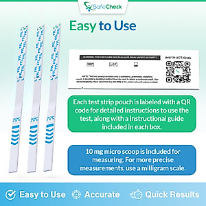 Fentanyl Test Strips 25 Pack | SafeCheck Highly Sensitive Fentanyl Test Strips for Testing Drugs | Fentanyl Testing Strips for Pills, Powders | Fentanyl Test Kit