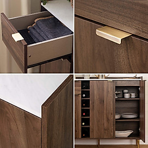 South Shore Hype Buffet with Strorage-Natural Walnut and Faux Carrara Marble