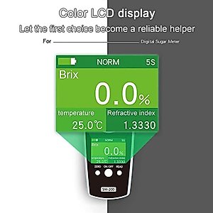 MiBoce 0-95% Handheld Brix Refractometer, Portable Digital Refractometer, with LCD Back-Light Screen, Temperature Compensation, Accuracy ±0.2%, 3s Fast Measurement, for Beverage, Fruit Juice