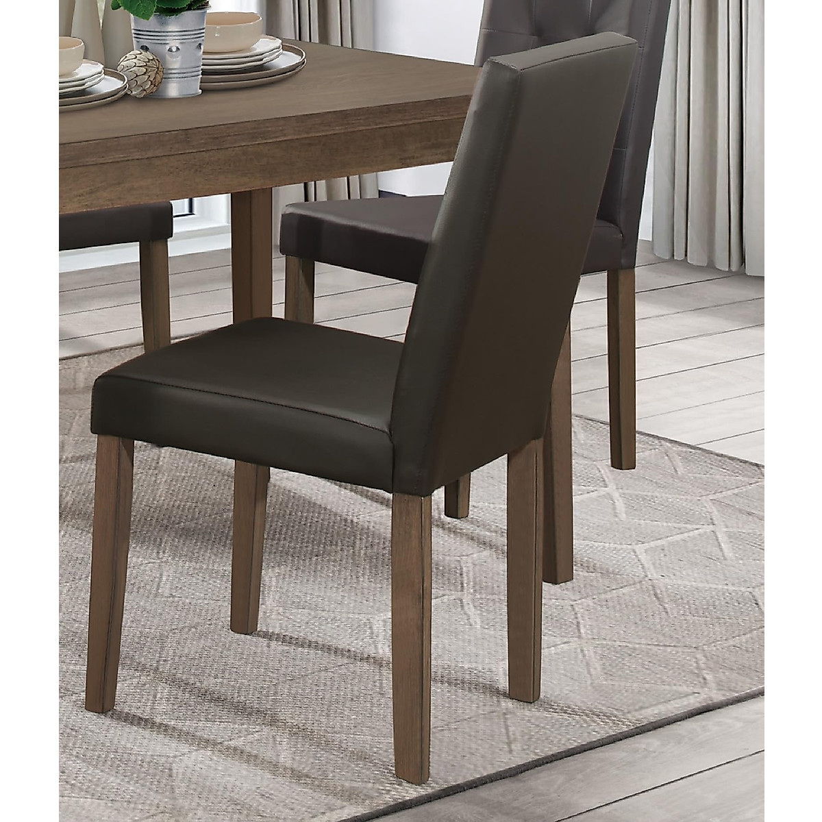 Wycian Patio Chair, Chair 18 Inch Seat Height 2PCS Brown Seat Height 18" Wood 23.75" L 17" W 35.75" H Living Room Bedroom Dining Rooms Couch Chair