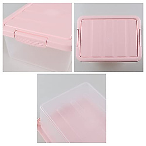 Vcansay 14 Quart Plastic Storage Box, Lidded Storage Bins, 2 Packs