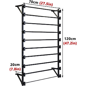 Craft Room Ribbon Holder Organizer Rack Ribbon Holder Organizer Rack, Wall Mount Scarf Storage Hanger with Removable Horizontal Bar and Bracket, Metal Vinyl Roll Shelf 10 Tier Easy to Install (Size :
