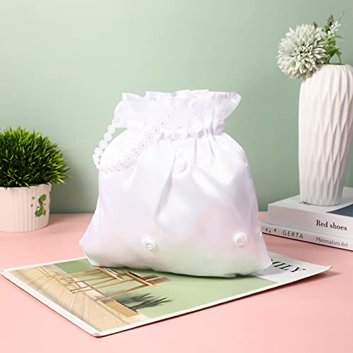 BESTOYARD Wedding Bags Wedding Satin GIft Bag Money Bag Bridal Showers Pouch Bag Women Handbag