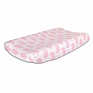 Pink Elephant Print Cotton Changing Pad Cover by The Peanut Shell