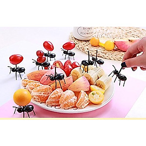 36 Pcs Fruit Forks Bistro Cocktail Forks Tasting Appetizer Forks Set Mini Cake Forks, Cute Ants Design (Ant)