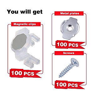 Aniai Extra Strong Magnetic Christmas Light Clips,Thicker Square Nickel-Plated Magnet Clips,Hang Hooks for Outdoor Christmas String Light/3m Light/Strip Light/C9 Holiday Lighting Sockets,100pcs