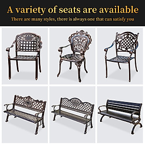 FAPOLITE Outdoor Dining Chair Cast Aluminum Patio Chairs Set of 2 All-Weather Patio Dining Chair with Adjustable Feet for Backyard Garden (B-Style Finland Chair)