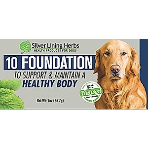 Silver Lining Herbs 10 Canine Foundation - Herbal Blend Supporting Normal Health & Vitality - Natural Canine Supplement for Long-Term Wellness - Supports Liver, Kidneys, Digestive Tract - 2 Ounce Jar