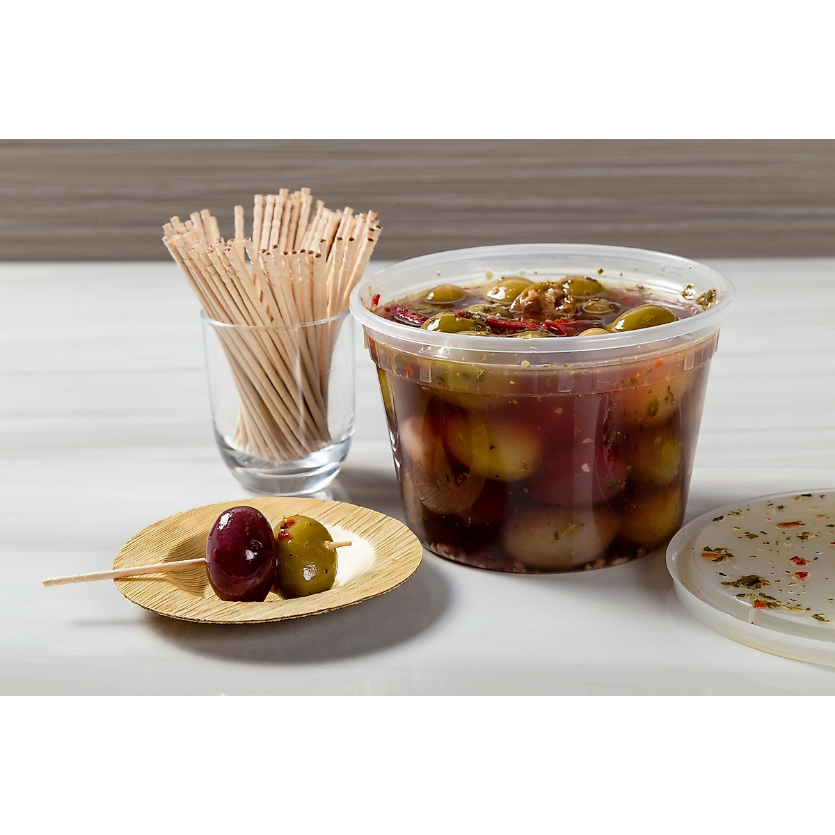 AmerCare 16 Ounce Clear Deli Container with Lid Combo, Case of 240