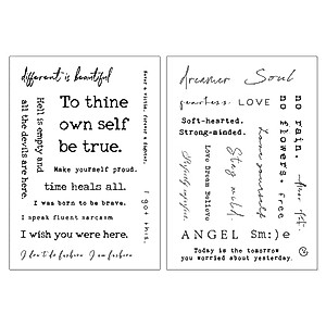 Everjoy Planner Stickers - Inspirational Quotes & Motivational Words, Simple & Neat Handwritten Letters Cute Aesthetic Journal Planner Accessories Stickers 2 Sheets