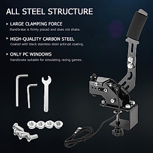 Anman G920 USB Handbrake,14-bit Progressive Handbrake with Clamp for PC Windows Racing Games Logitech G920/G923 Thrustmaster Peripherals/Dirt Rally