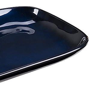 G.E.T. CS-117-CSB-EC Melamine Rectangular Serving Platter, 12" x 7.5", Blue (Set of 4)