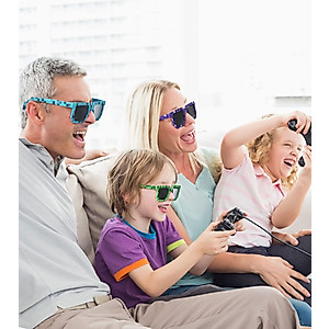 Flutesan Pixel Sunglasses Miner Party Favors Pixel Party Favors Glasses for Kids Adults Birthday Party Pixelated Game Party Supplies(12 Pair)