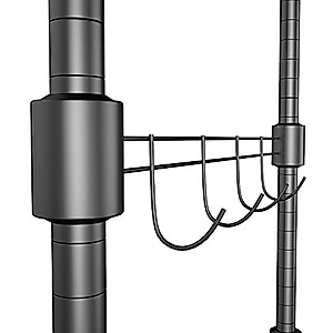BATHWA Free Standing Closet Wire Shelving Clothing Rolling Rack Heavy Duty Garment Rack with Wheels and Side Hooks
