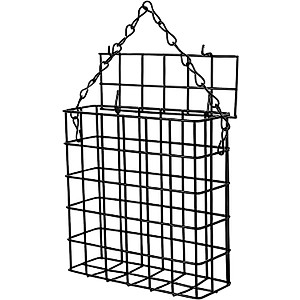 Pack of 2 Bird Suet Cake Feeder for Hanging Outside Metal Garden Yard Wildbird Woodpeckers Feeding