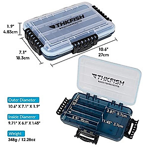 THKFISH Fishing Tackle Box 3600 Tackle Tray Floating Fishing Lure Box Storage Organizer Small Plastic Box with Adjustable Dividers,Sun-Proof 2PCS