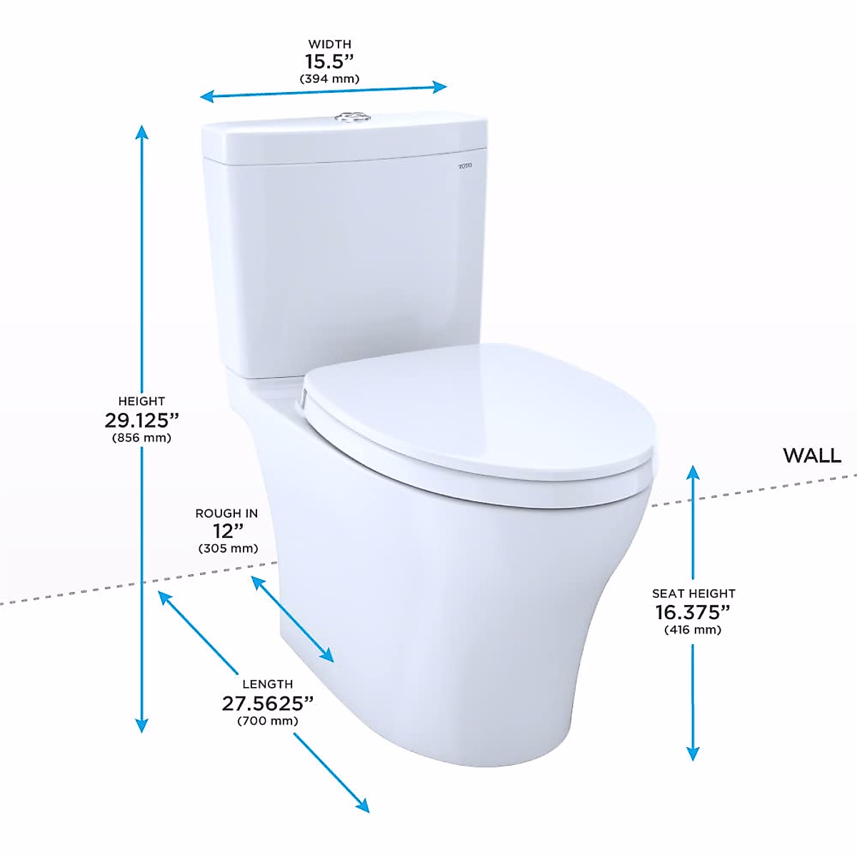 Aquia IV 2-Piece 0.9/1.28 GPF Dual Flush Elongated Standard Height Toilet with in Cotton White, SoftClose Seat Included