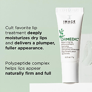 IMAGE Skincare, ORMEDIC pH Balancing Lip Enhancement Complex, Deep Hydration Lip Plumper Peptides for Fuller Lips, Clear, 0.25 fl oz