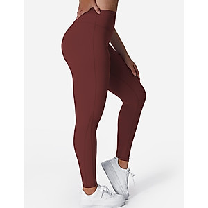 YEOREO Grace Workout Leggings for Women Butt Lifting Tummy Control High Waist Gym Yoga Compression Pants Deep Burgundy M