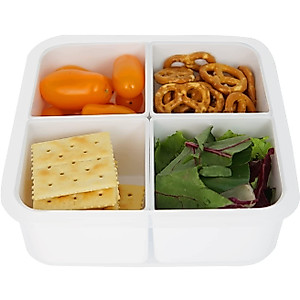 carrotez Food Storage Containers, 4 Compartment Portion Control Container, Snack Container For Adults, Meal Prep Container, Reusable, Microwave Safe, 4.6 Cup (1100ml), Pack of 2