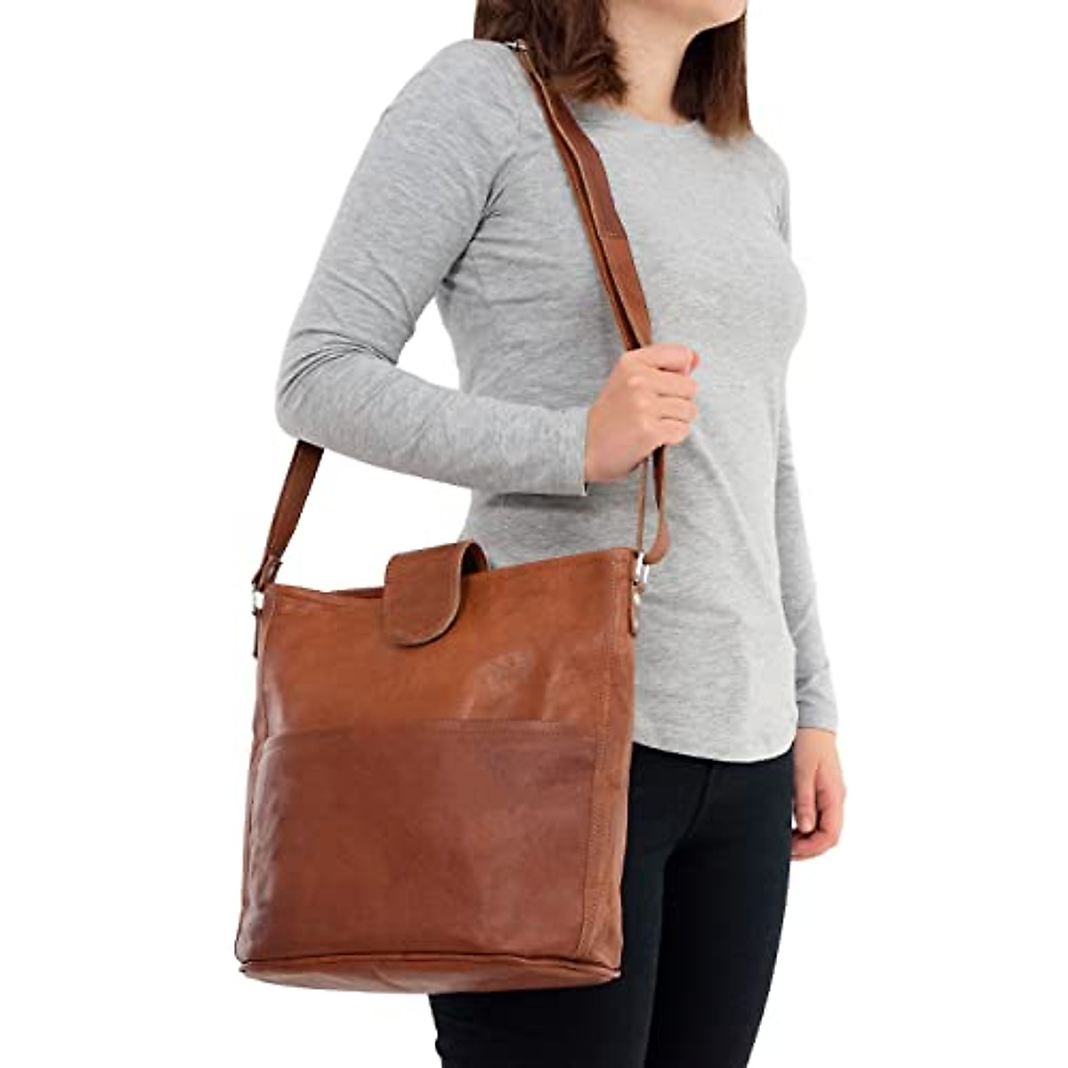 Gusti Shoulder Bag - Jacqueline Crossbody Bag Satchel Leather Handbag for Women Shopper