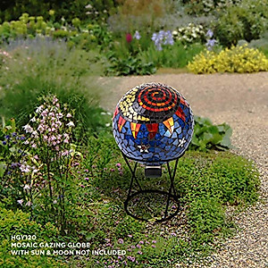 Alpine Corporation SLL1770HH Gazing Globe Metal Stand, 9" L x 9" W x 10" H, Black