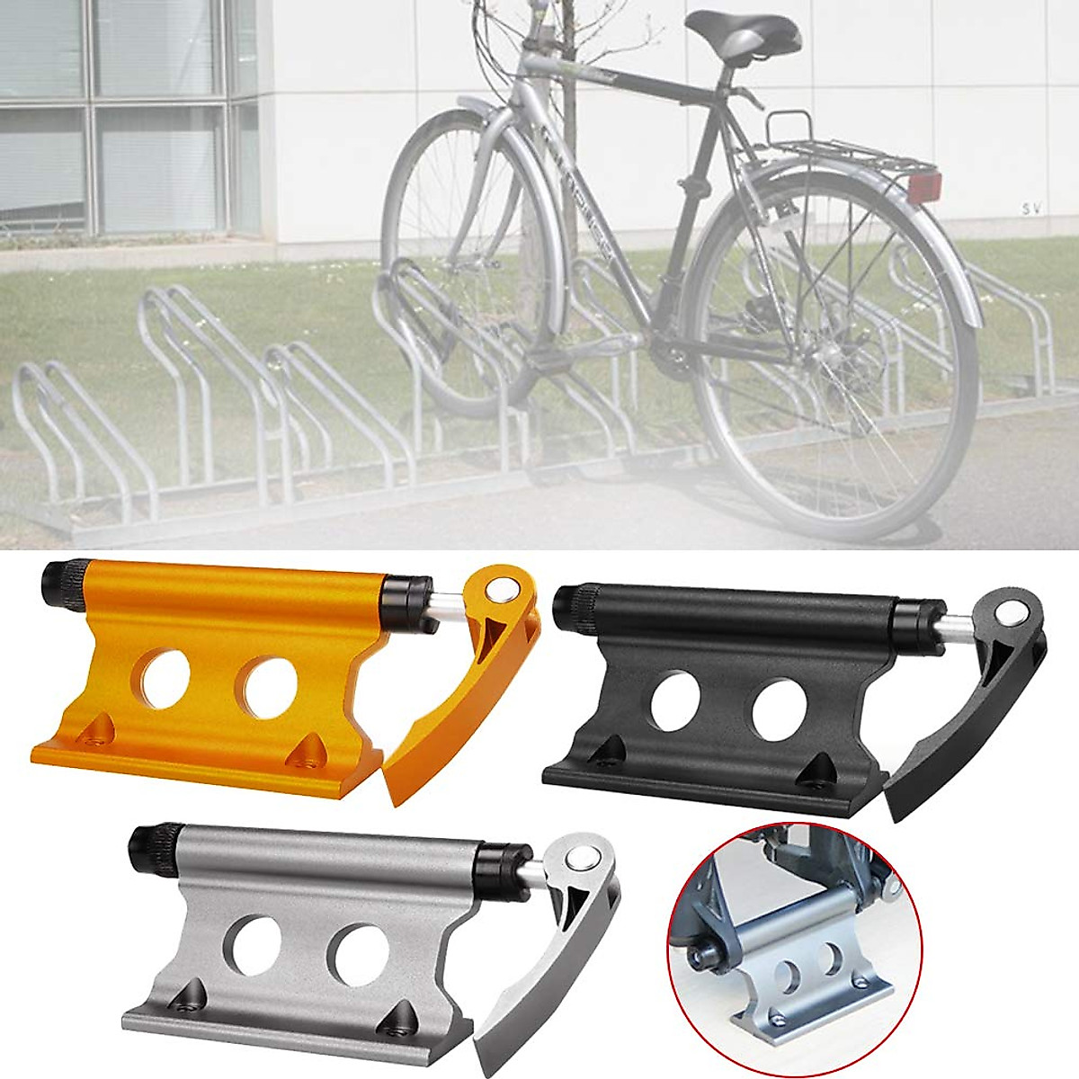 Bike Block Fork Mount, Quick Release Fork Mount Truck Bed Bicycle Carrier, Aluminum Alloy Bicycle Front Fork Fixed Clip Luggage Rack for Truck/Trailer/Bikes