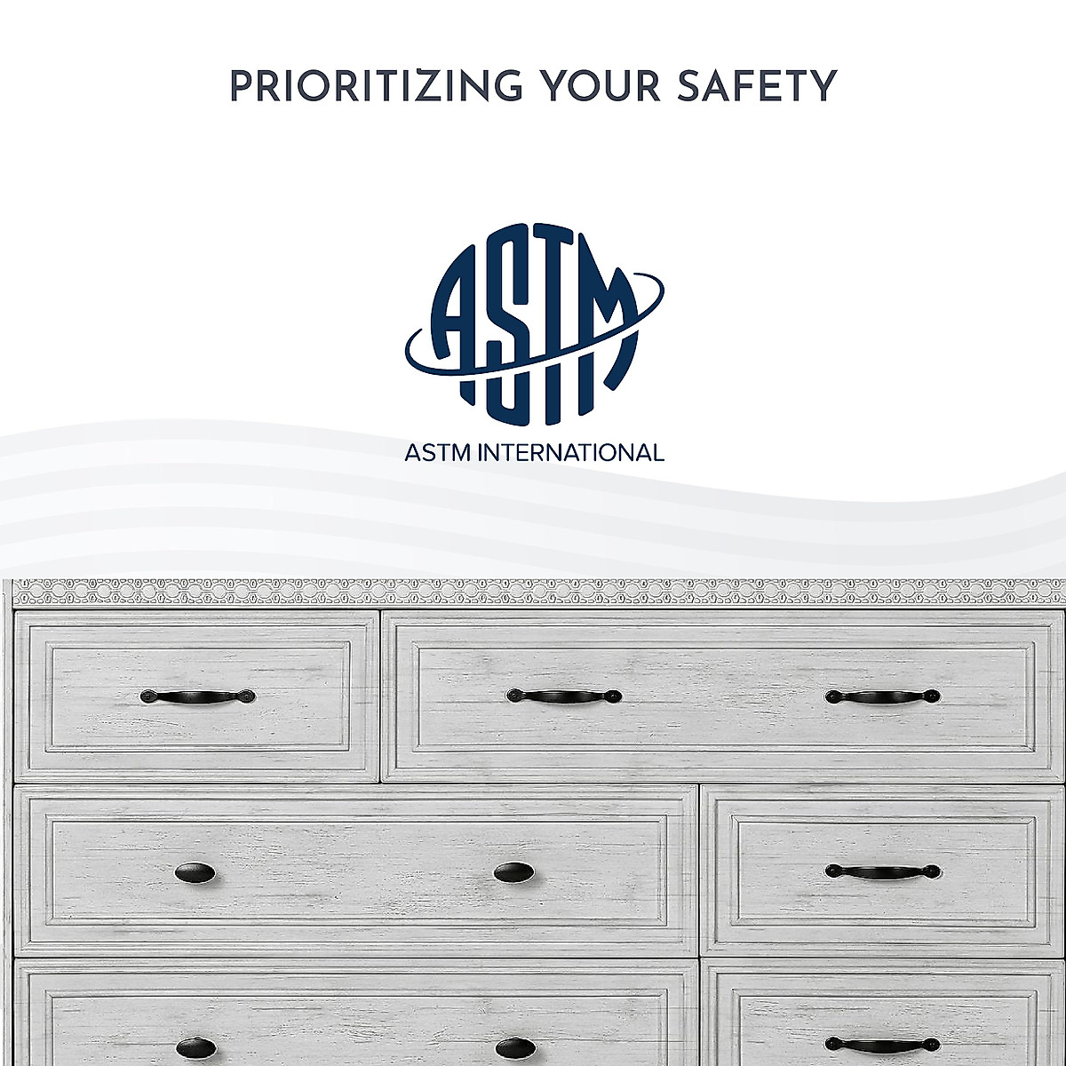 Evolur Madison Double Dresser in Antique Grey Mist