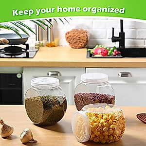 Sunnyray 4 Pcs 71 oz Plastic Candy Jars with Lids Clear Plastic Cookie Jars for Kitchen Counter Candy Jars for Candy Buffet Containers Set Candy Holder Candy Dish for Party Table Laundry Storage