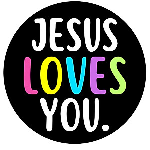 Jesus Loves You Magnet, Religious Bumper Sticker Magnetic Decal, Decoration for Cars, Office, an Classroom, 5.5 Inches