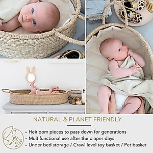BEBE BASK Premium Nursery Bundle - Matching Baby Changing Basket & Baby Diaper Caddy Organizer - Handmade & Organic