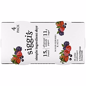 Siggi's Mixed Berries & Acai Non Fat Yogurt 4 Pack, 21.2 OZ