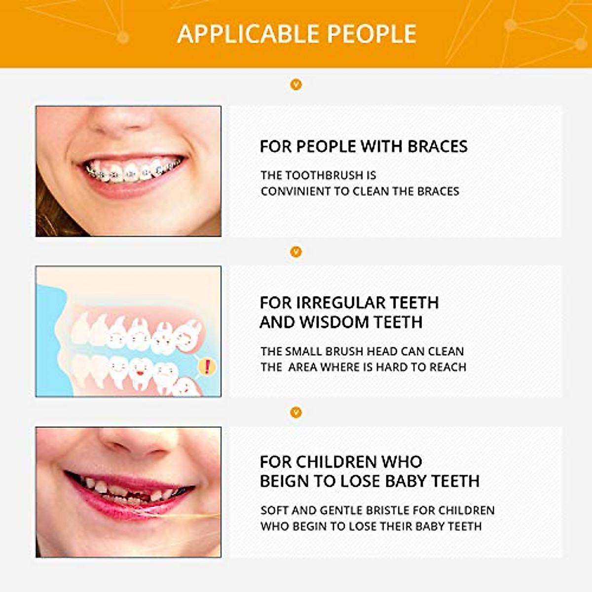 12 Pieces Tufted Toothbrush End-Tuft Tapered Trim Toothbrush Soft Trim Toothbrush Single Compact Interdental Interspace Brush