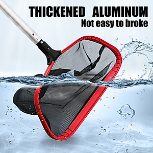 TidyMister Pool Skimmer Net Heavy Duty Pool Cleaning Tools Leaf Rake with Reinforced Detachable Durable Aluminum Frame Inside Debris Bugs Garbage Pickup No Pole
