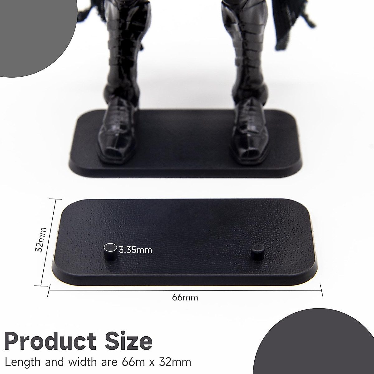 EBCO 50Pcs Plastic Black Stand Bases 32mm for Most 6 inch Action Figure Such as Marvel Legends /DC/ GI Joe / Motu Toy