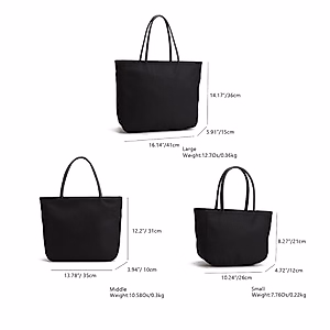 YONBEN Big Black Purse with Organizer and Zipper Lightweight and Waterproof Tote Bag with Compartment