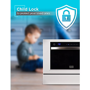 BLACK+DECKER BCD6W Compact Countertop Dishwasher, 6 Place Settings, White