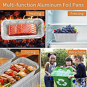 MMonDod 120 Pack Aluminum Foil Tray Drip Pan Liners Compatible with Blackstone Grills for 17" 22" 28" 30" 36" Griddles, Heavy-Duty Disposable Grease Cup Liners