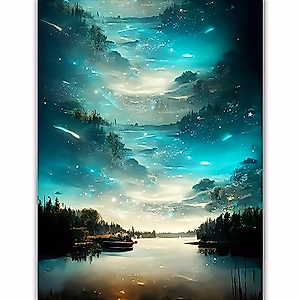 Star Lake Diamond Painting Kits for Adults - Star Lake 5D Diamond Art Kits for Adults Beginner and Kids,Diamond Dots Painting DIY Round Full Drill Gem Pictures Kit,for Home Wall Decor 12x16 Inch