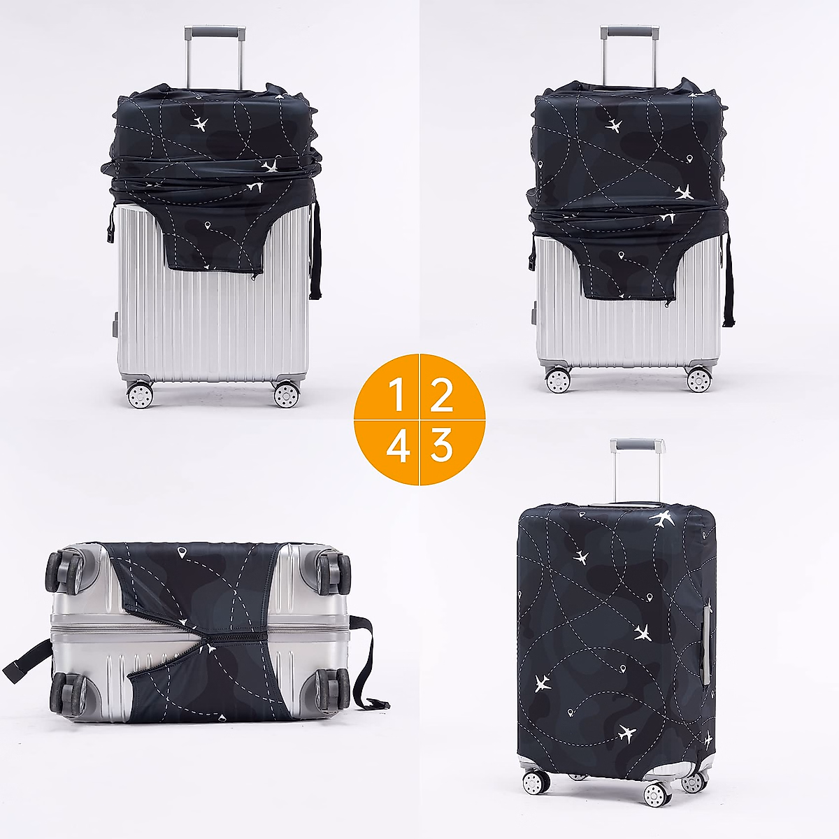 Travelkin Luggage Cover For Suitcase Tsa Approved, Suitcase Cover Protector Fits 18-32 Inch Luggage(M for 22-25 Inch Luggage)