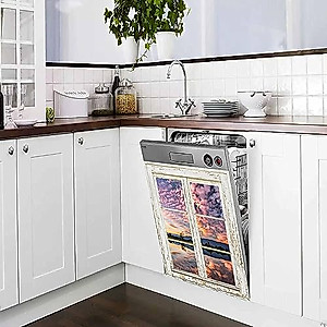 Dishwasher Magnet Cover Dramatic Pink Clouds Reflection Magnetic Refrigerator Stickers Decorative Appliance Cover Fridge Panels Metal Door Garage 23x26in