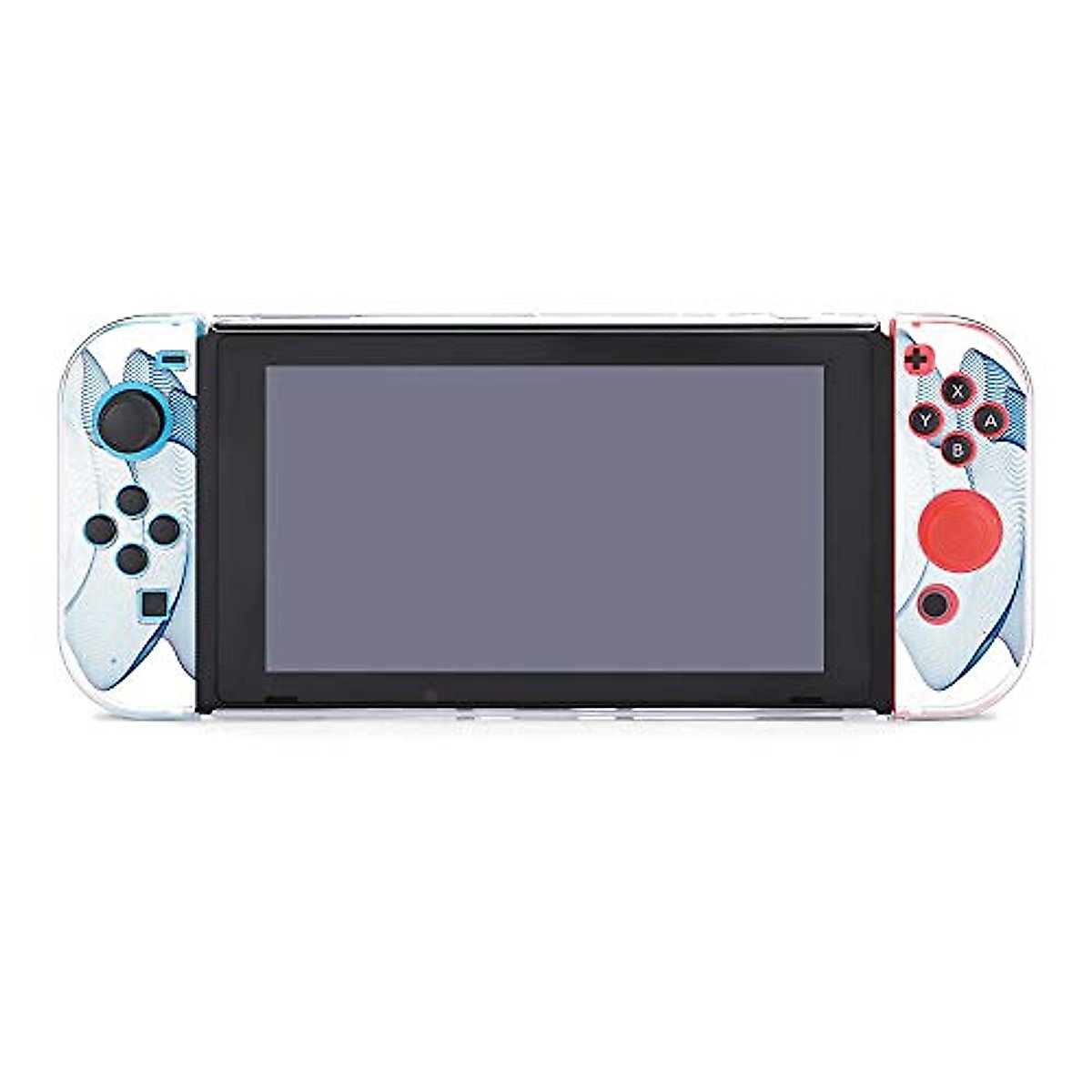 SUPNON Switch Case Compatible with Nintendo Switch Games Protective Hard Carrying Cover Case for Nintendo Switch Console Joy Con Controlle - Dynamic Wave Transparent Tulle Textile On Design37828